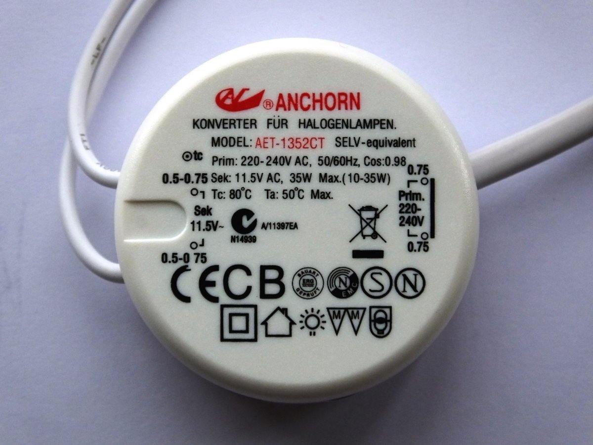 ANCHORN AET-1352CT 35w ELECTRONIC TRANSFORMER - SaveMyLight