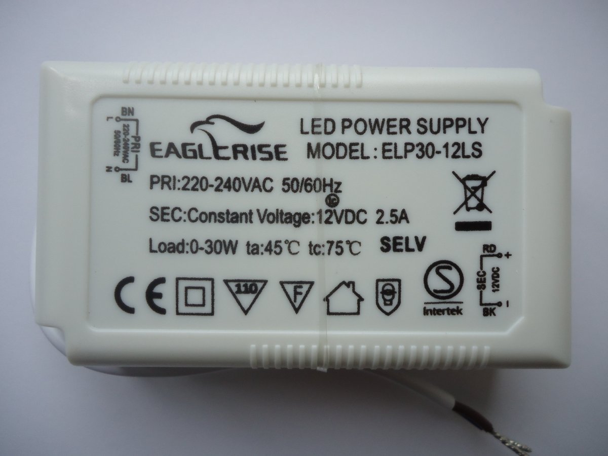 EAGLERISE ELP30-12LS LED DRIVER CONSTANT VOLTAGE (DISCONTINUED ...