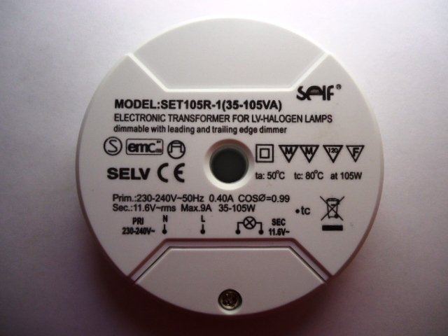 SELF SET105R-1 ELECTRONIC TRANSFORMER (DISCONTINUED) - SaveMyLight