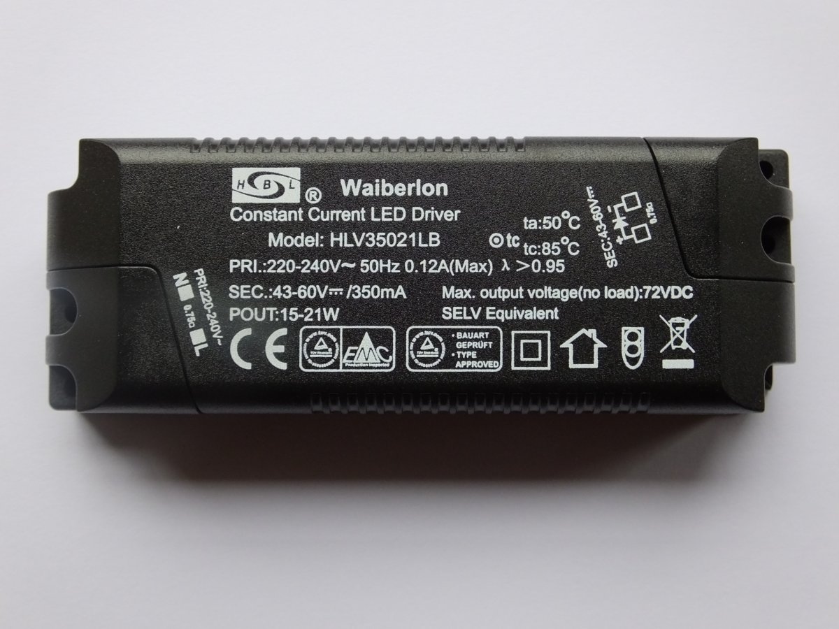 WAIBERLON HLV35021LB CONSTANT CURRENT LED DRIVER - SaveMyLight