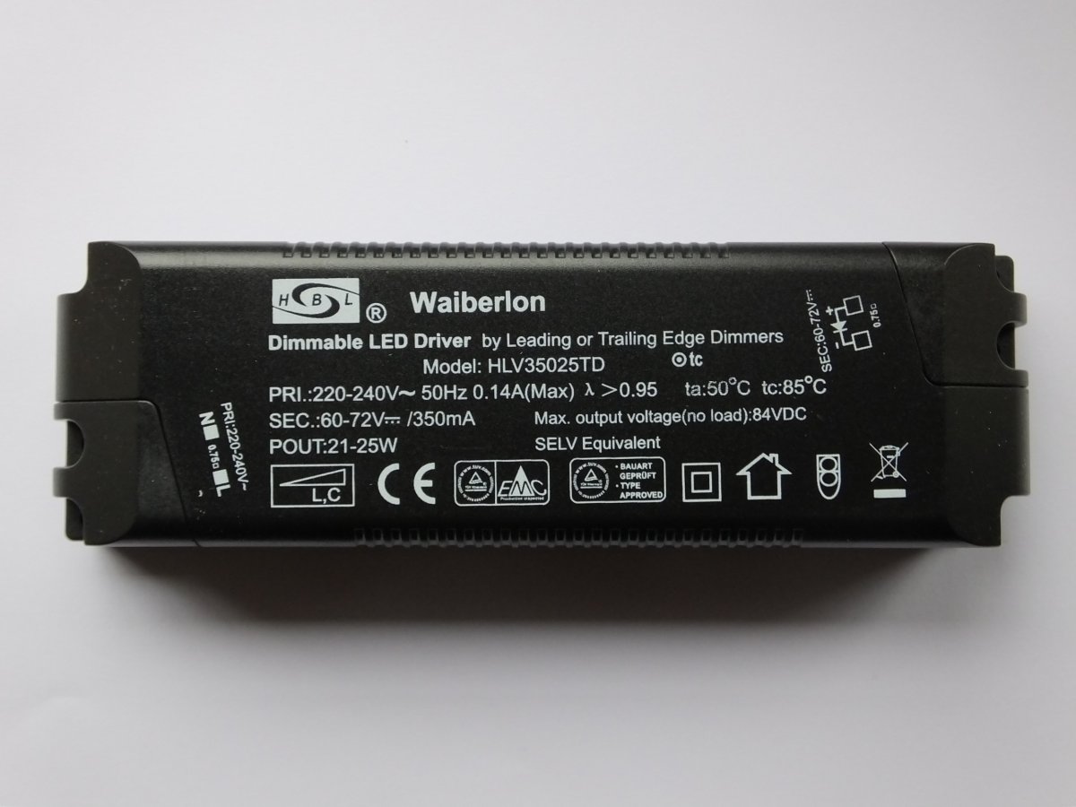 WAIBERLON HLV35025TD DIMMABLE CONSTANT CURRENT LED DRIVER - SaveMyLight