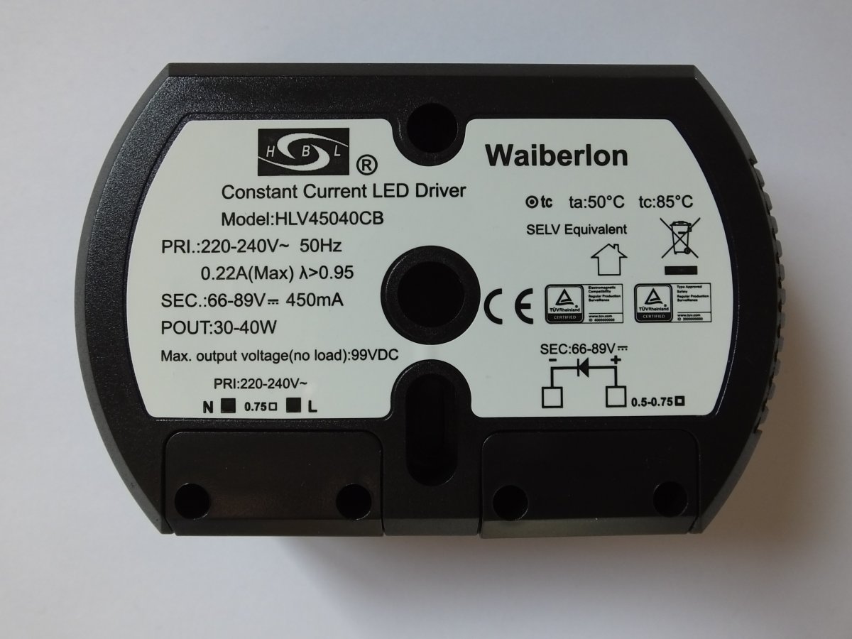 WAIBERLON HLV45040CB / C1 CONSTANT CURRENT LED DRIVER - SaveMyLight