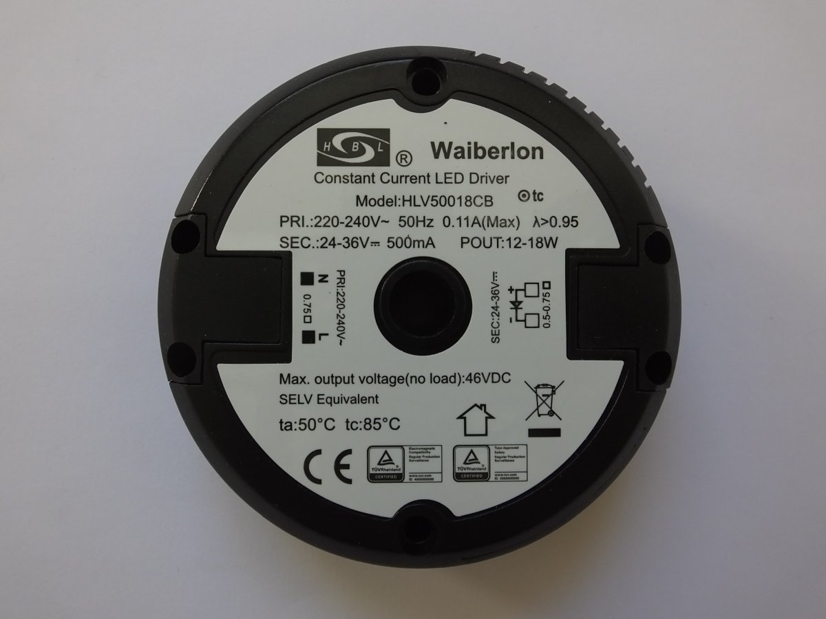 WAIBERLON HLV50018CB / CS CONSTANT CURRENT LED DRIVER - SaveMyLight