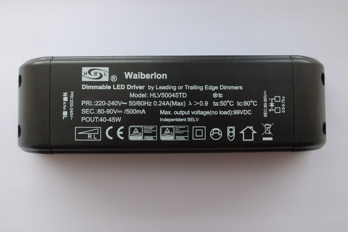 WAIBERLON HLV50045TD DIMMABLE CONSTANT CURRENT LED DRIVER - SaveMyLight