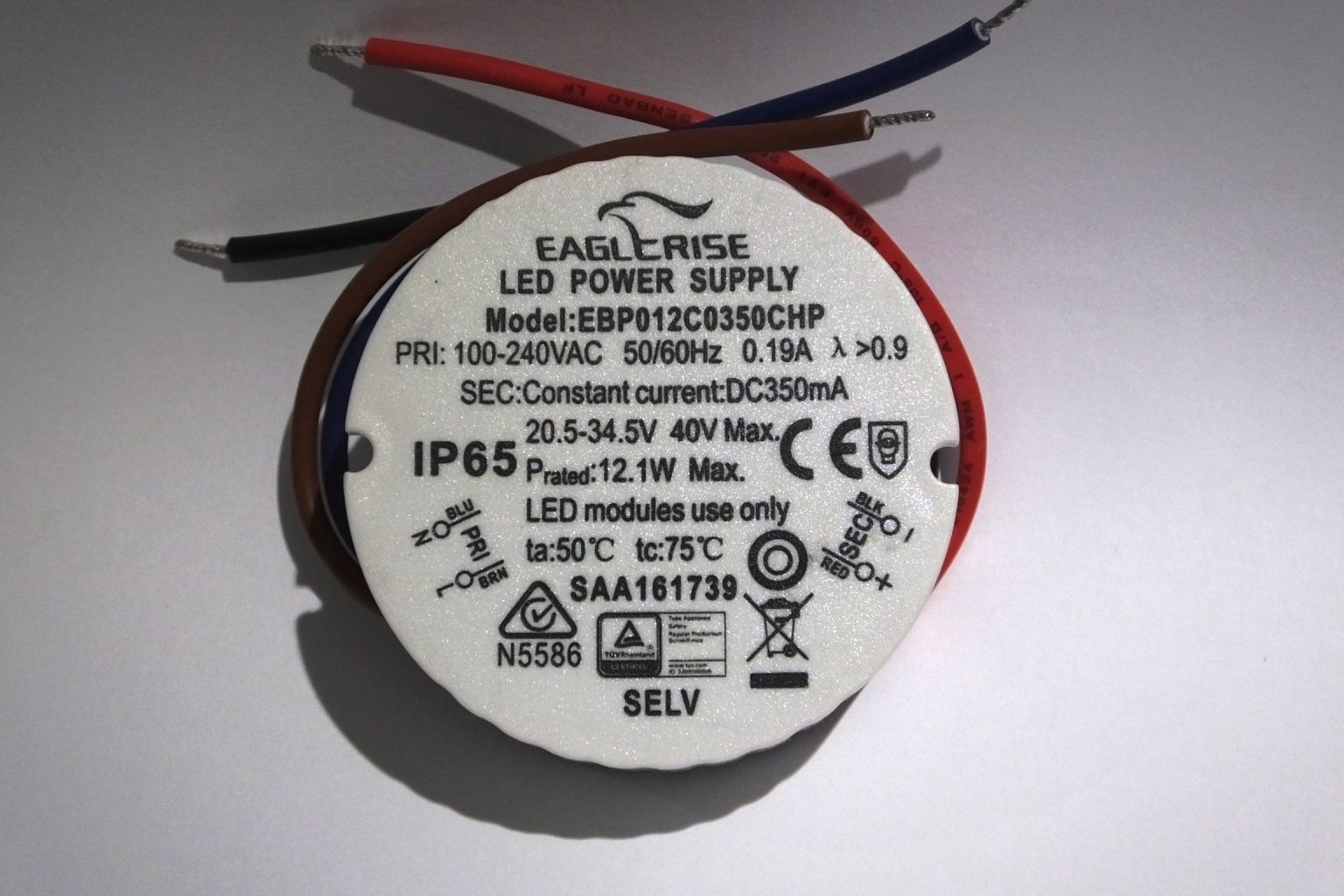 EAGLERISE EBP012C0350CHP LED DRIVER CONSTANT CURRENT - SaveMyLight