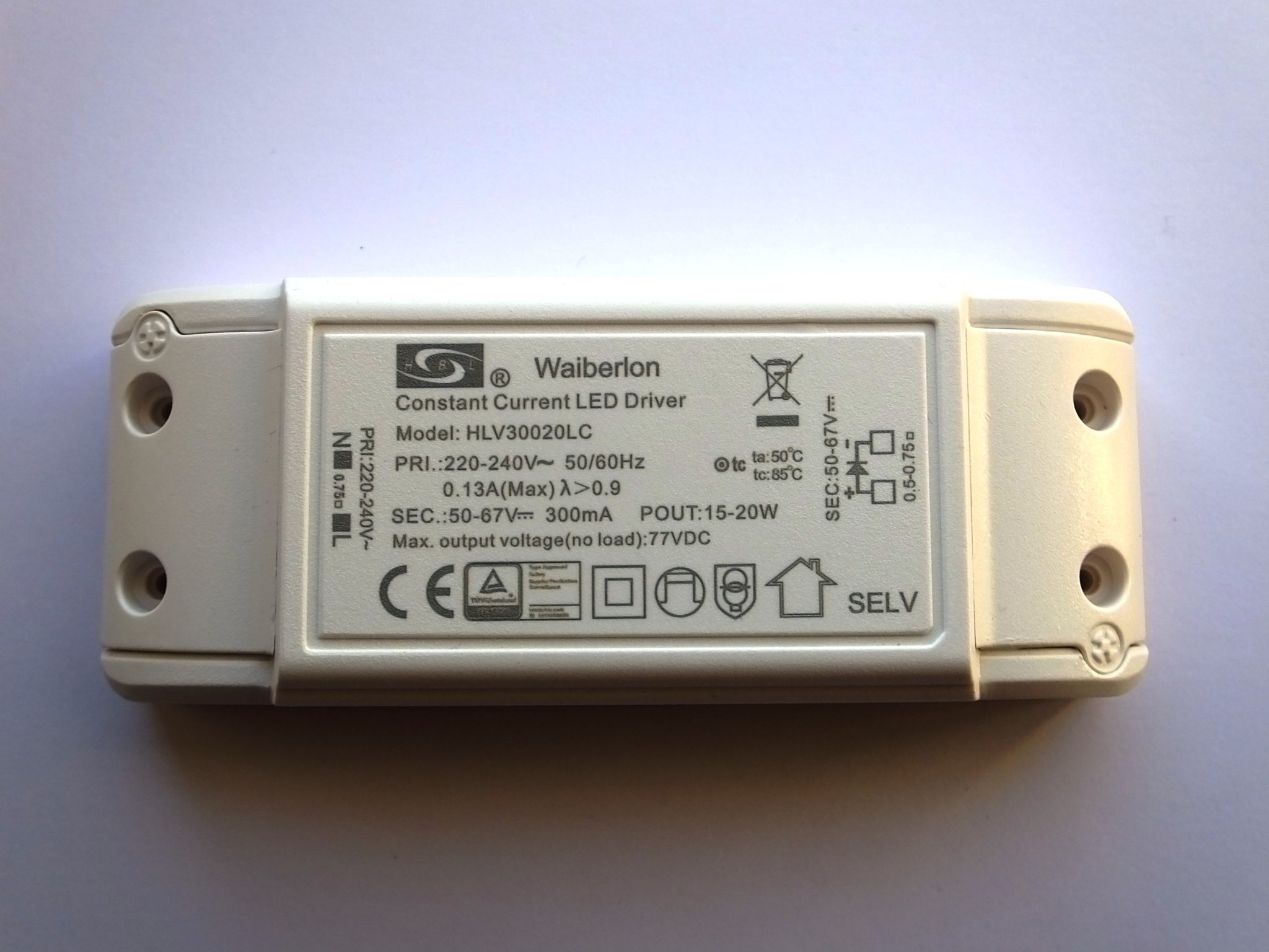 WAIBERLON HLV30020LC CONSTANT CURRENT LED DRIVER - SaveMyLight